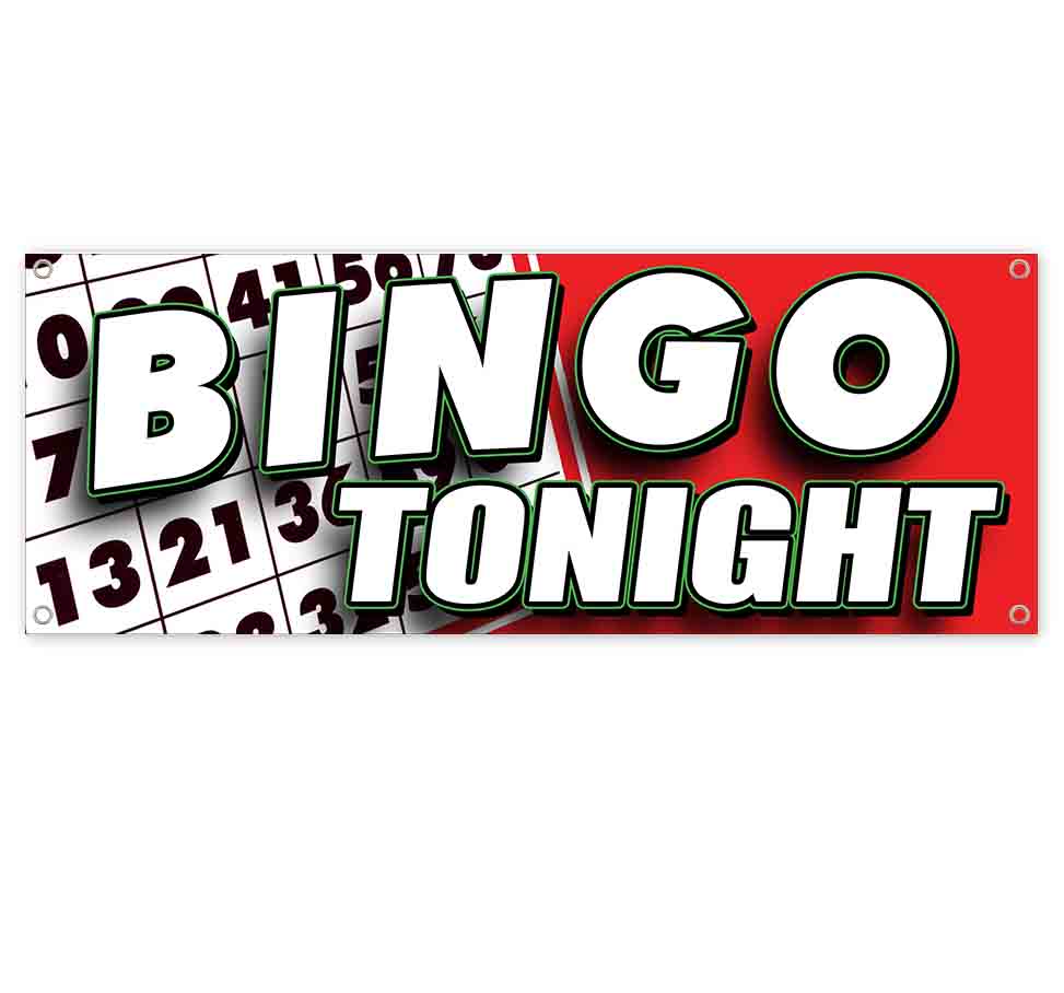 BINGO Tonight 13 oz Vinyl Banner With Metal Grommets - Walmart.com