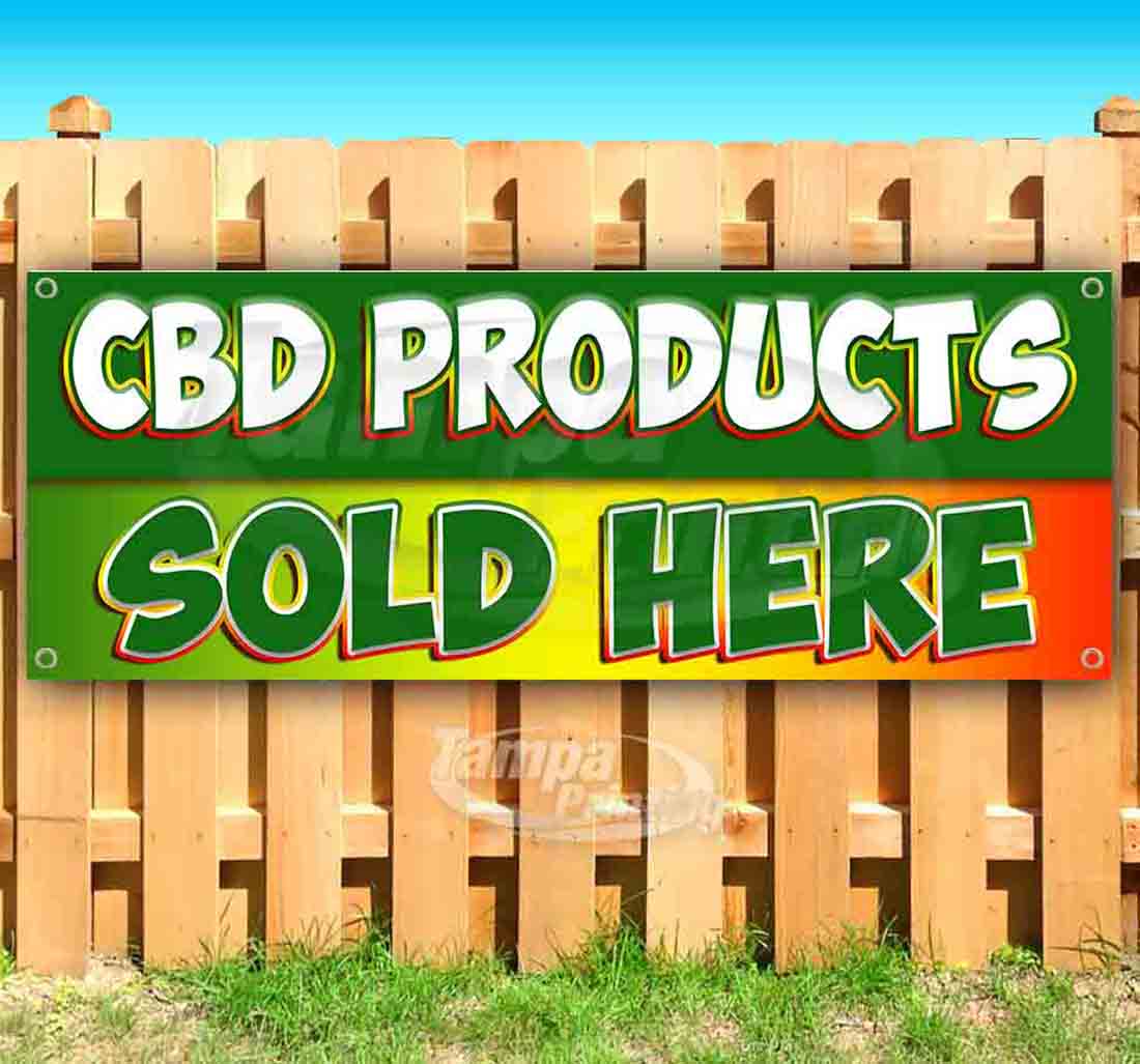CBD Products Sold Here 13 oz Vinyl Banner With Metal Grommets - Walmart.com