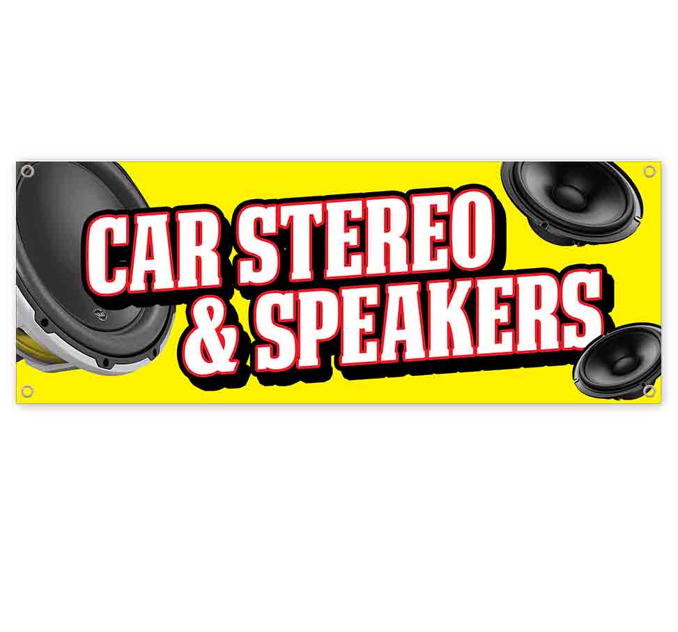 Car Stereo & Speakers 13 oz Vinyl Banner With Metal Grommets - Walmart.com
