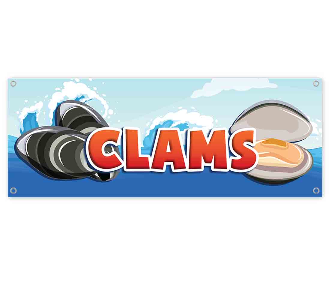 Clam 13 oz Vinyl Banner With Metal Grommets - Walmart.com