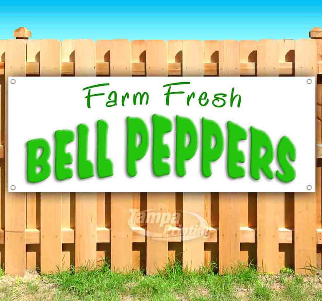 Farm Fresh Bell Peppers 13 oz Vinyl Banner With Metal Grommets ...