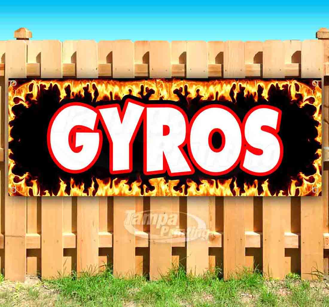 Gyros 13 oz Vinyl Banner With Metal Grommets - Walmart.com