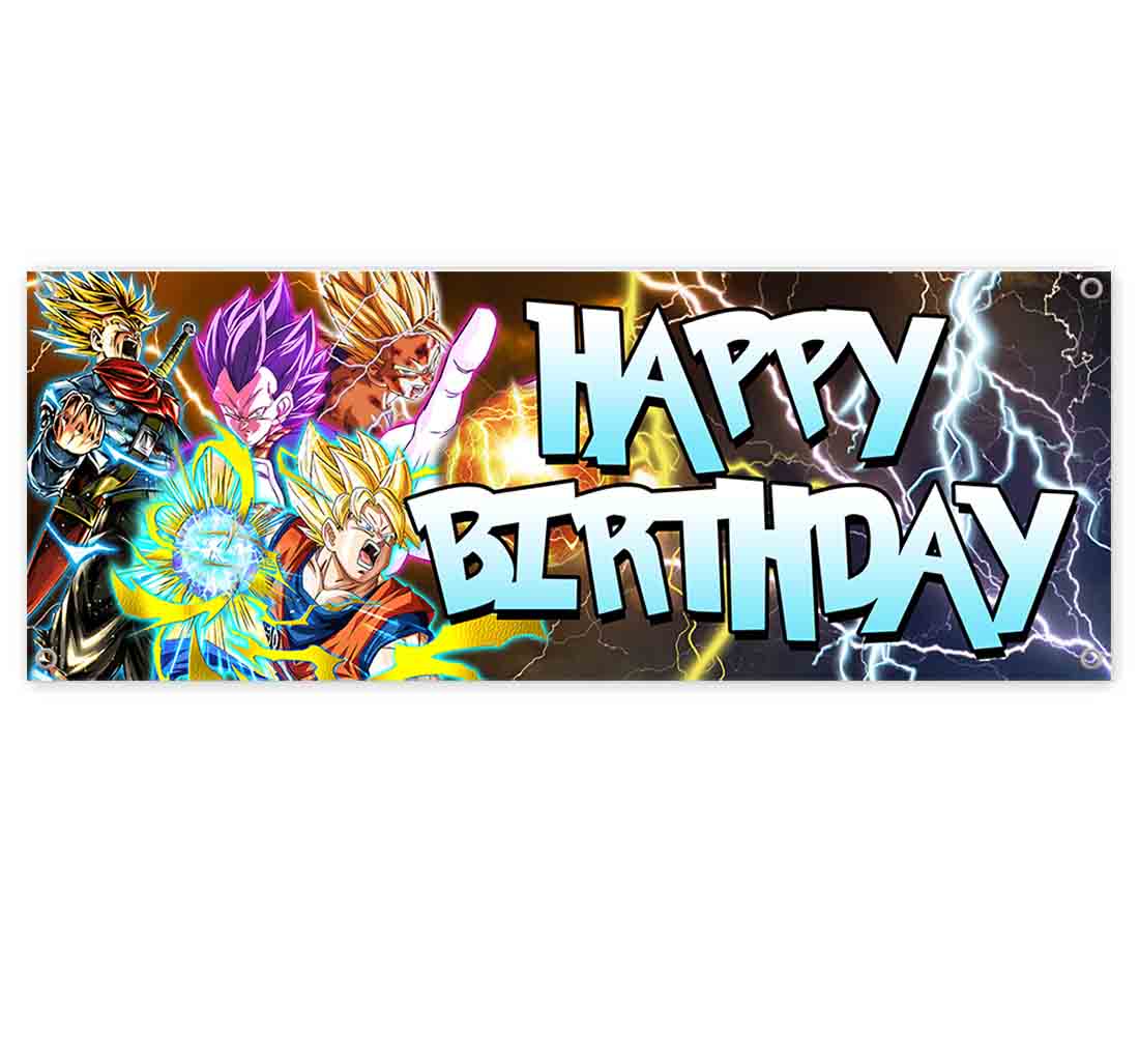 Happy Birthday Anime 13 oz Vinyl Banner With Metal Grommets - Walmart.com