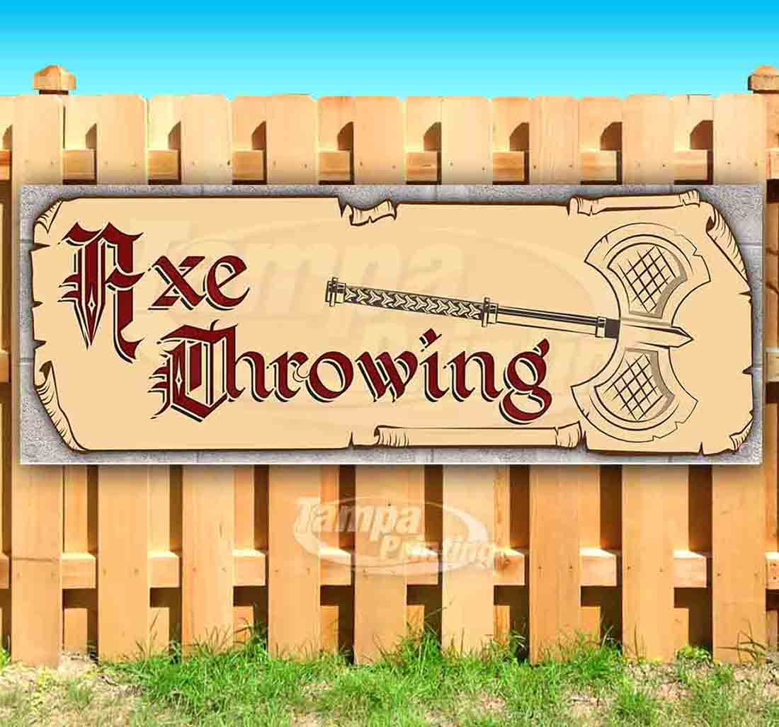 Axe Throwing 13 oz Vinyl Banner With Metal Grommets - Walmart.com