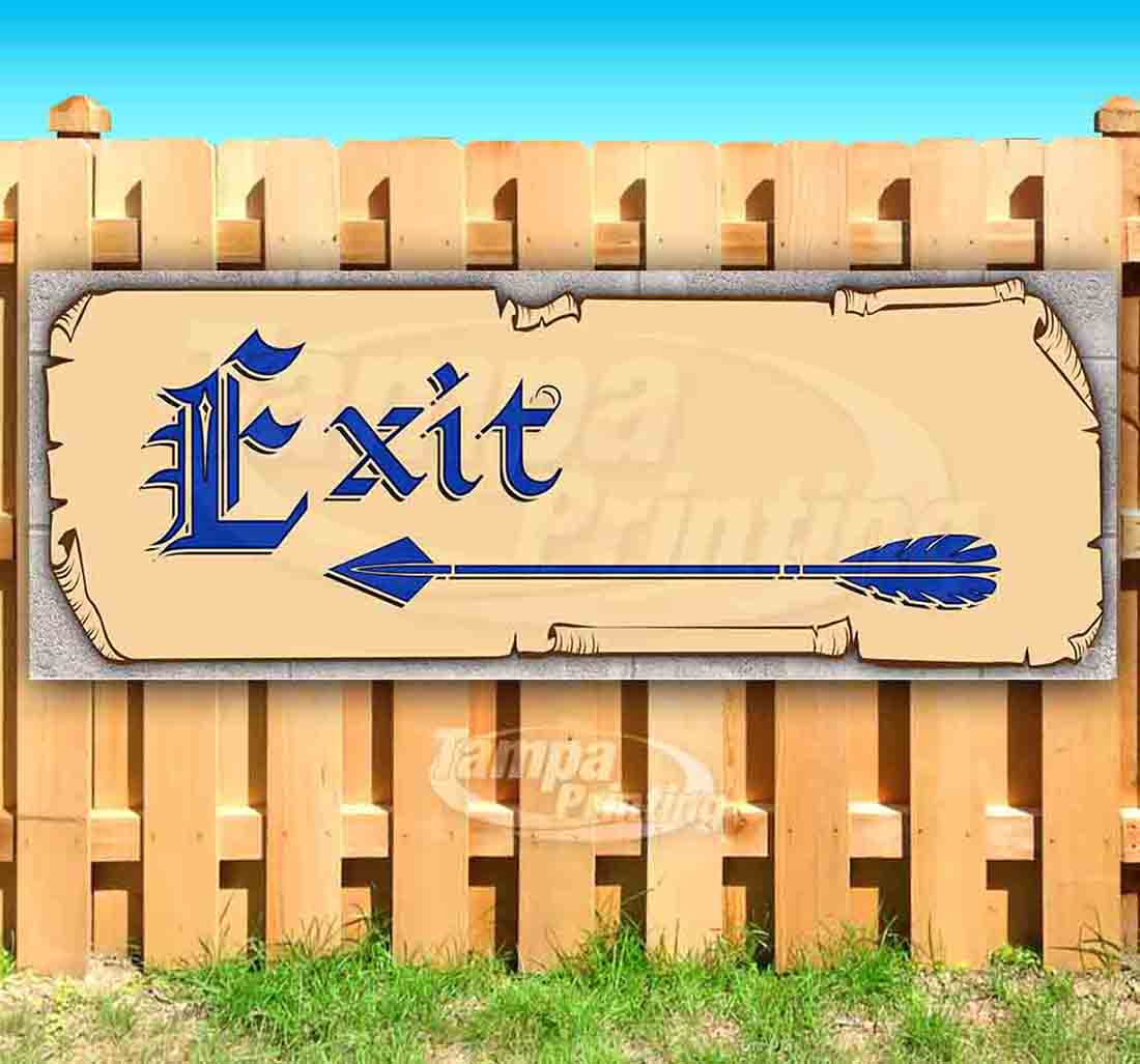 Exit Arrow 13 oz Vinyl Banner With Metal Grommets - Walmart.com