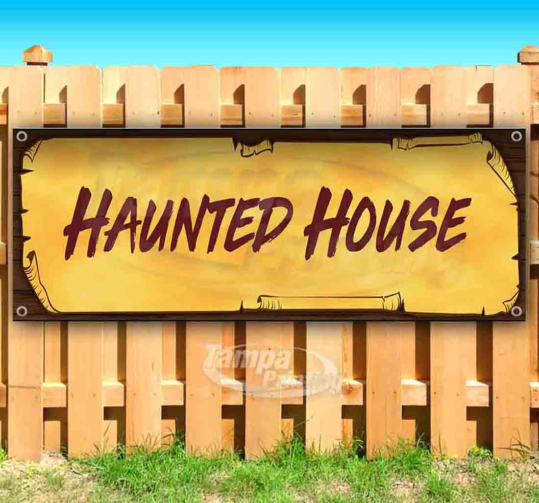 Haunted House 13 oz Vinyl Banner With Metal Grommets - Walmart.com