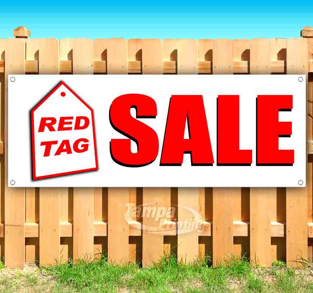 Red Tag Sale 13 oz Vinyl Banner With Metal Grommets - Walmart.com
