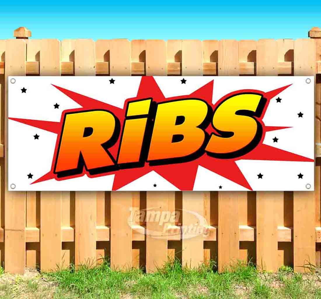 Ribs 13 oz Vinyl Banner With Metal Grommets - Walmart.com