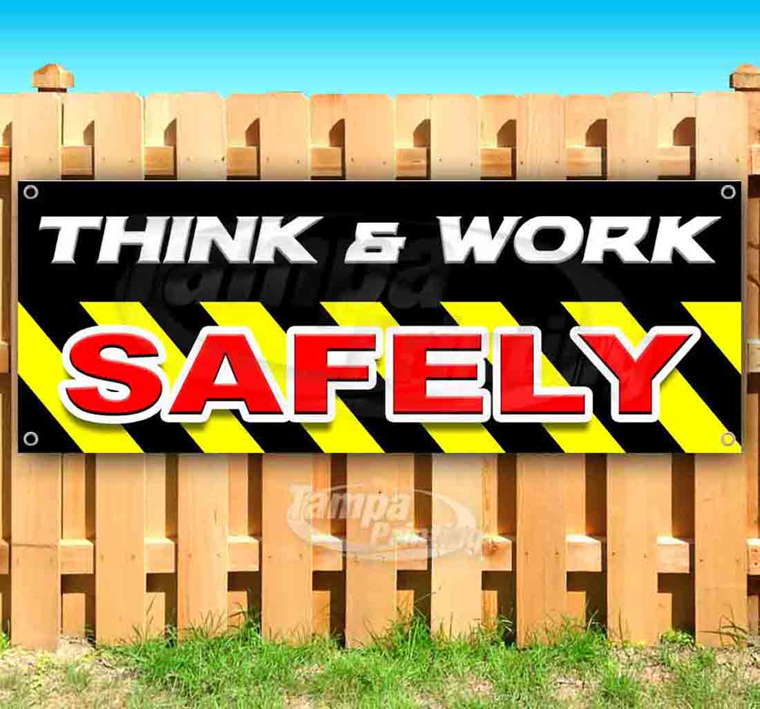 Think & Work Safely 13 oz Vinyl Banner With Metal Grommets - Walmart.com