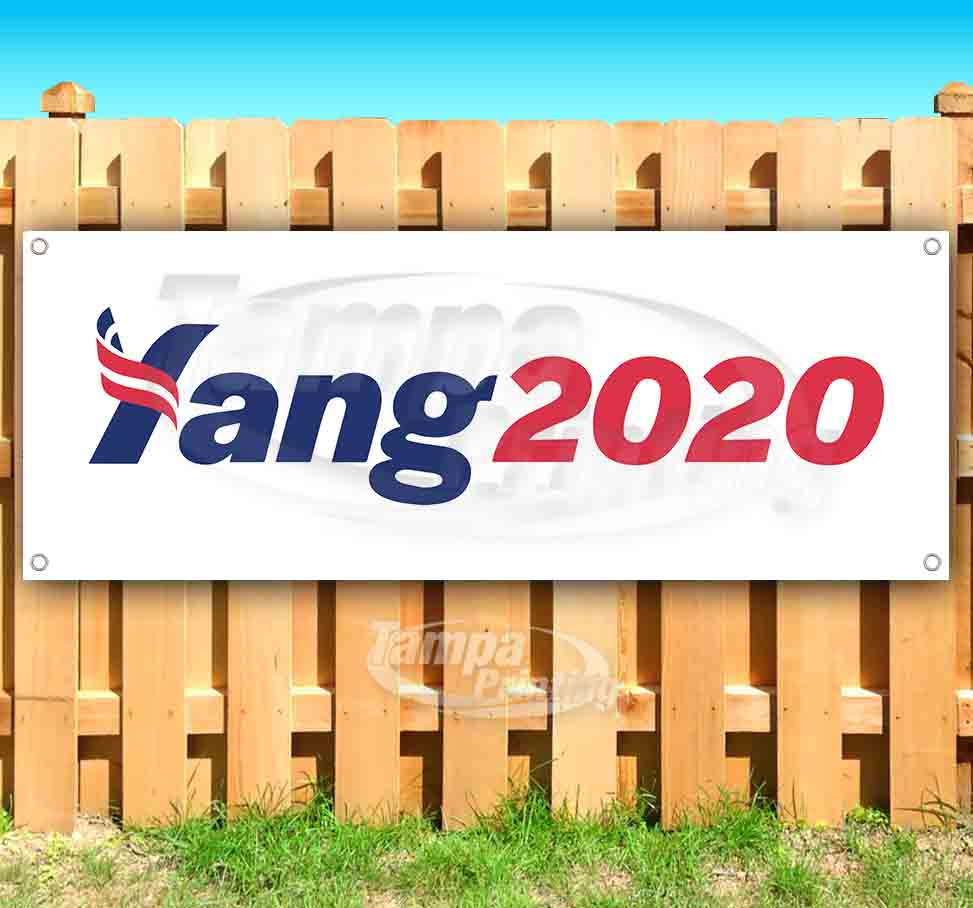 Yang 2020 Wht 13 oz Vinyl Banner With Metal Grommets - Walmart.com