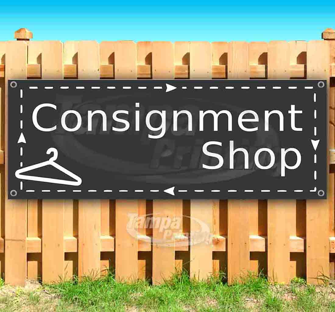 Consignment Shop 13 oz Vinyl Banner With Metal Grommets - Walmart.com